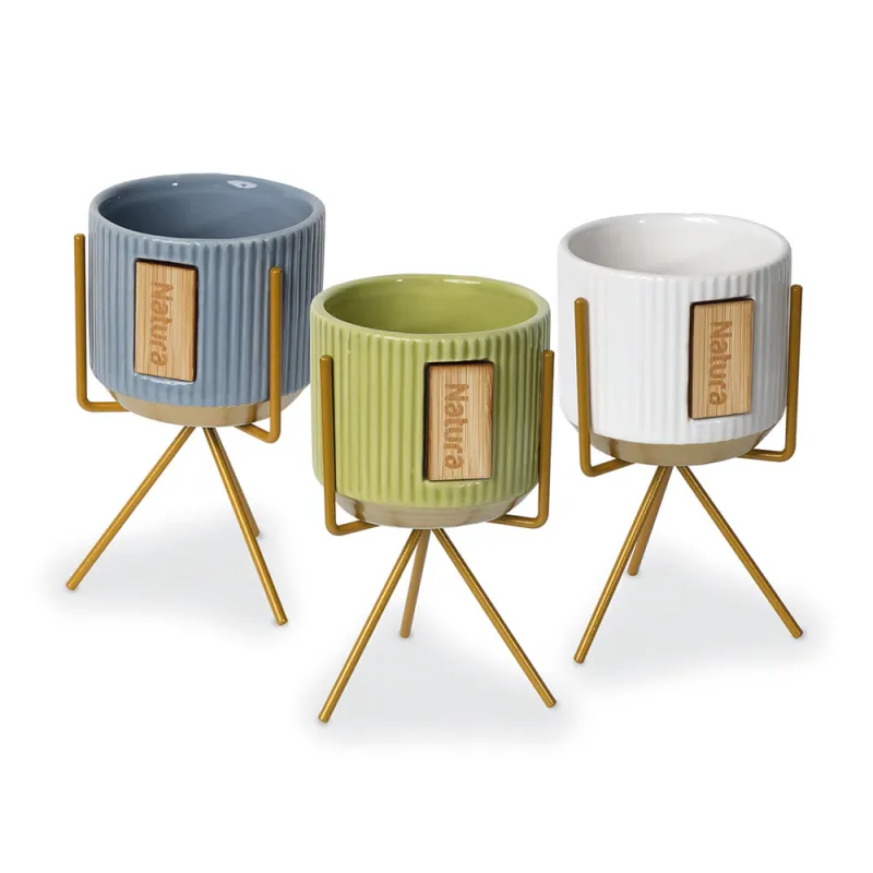 Bomboniera Quadrifoglio Porta Pianta con Stand Linea Grafite